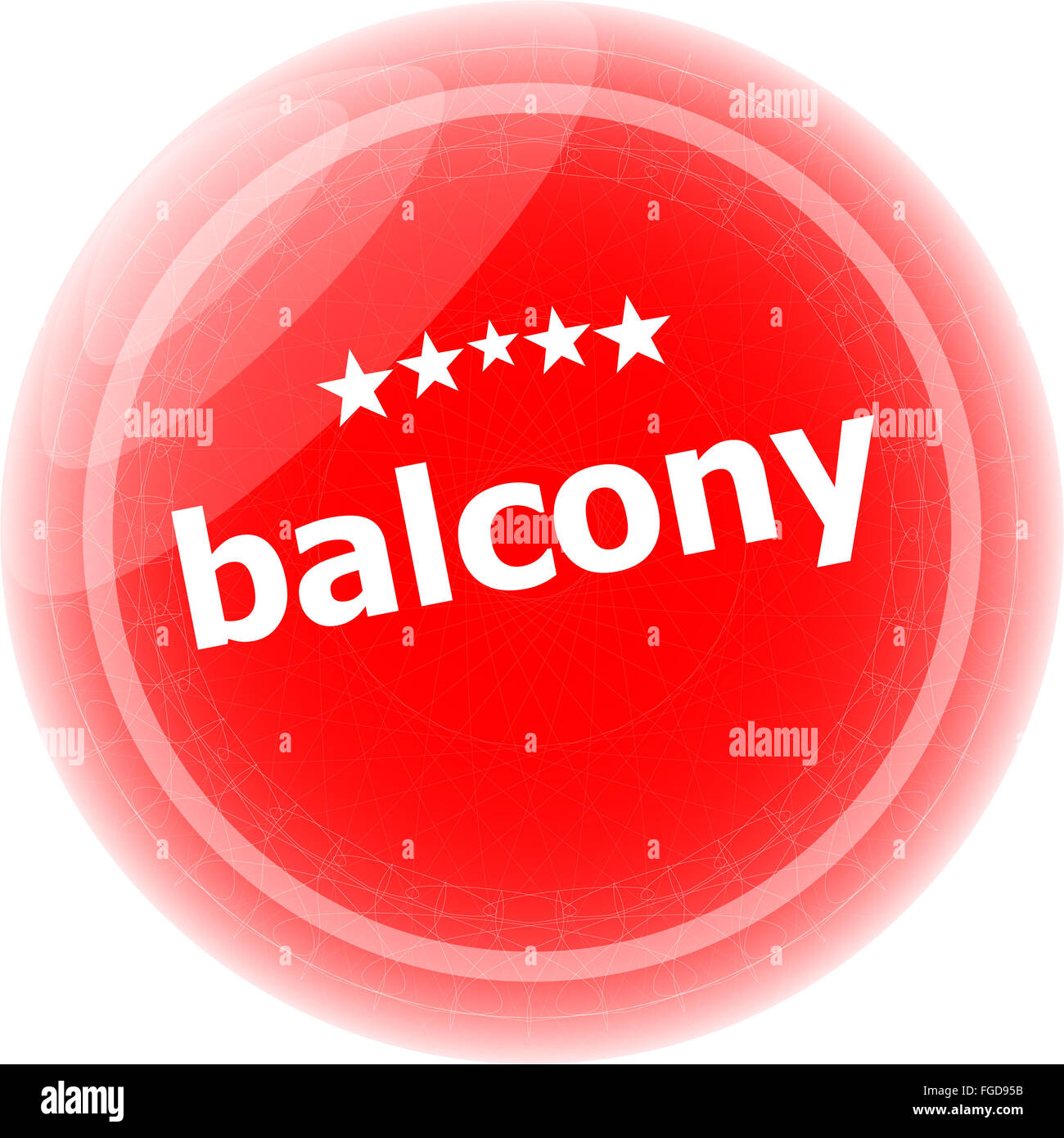 balcony word on red stickers button, label, business concept Stock ...