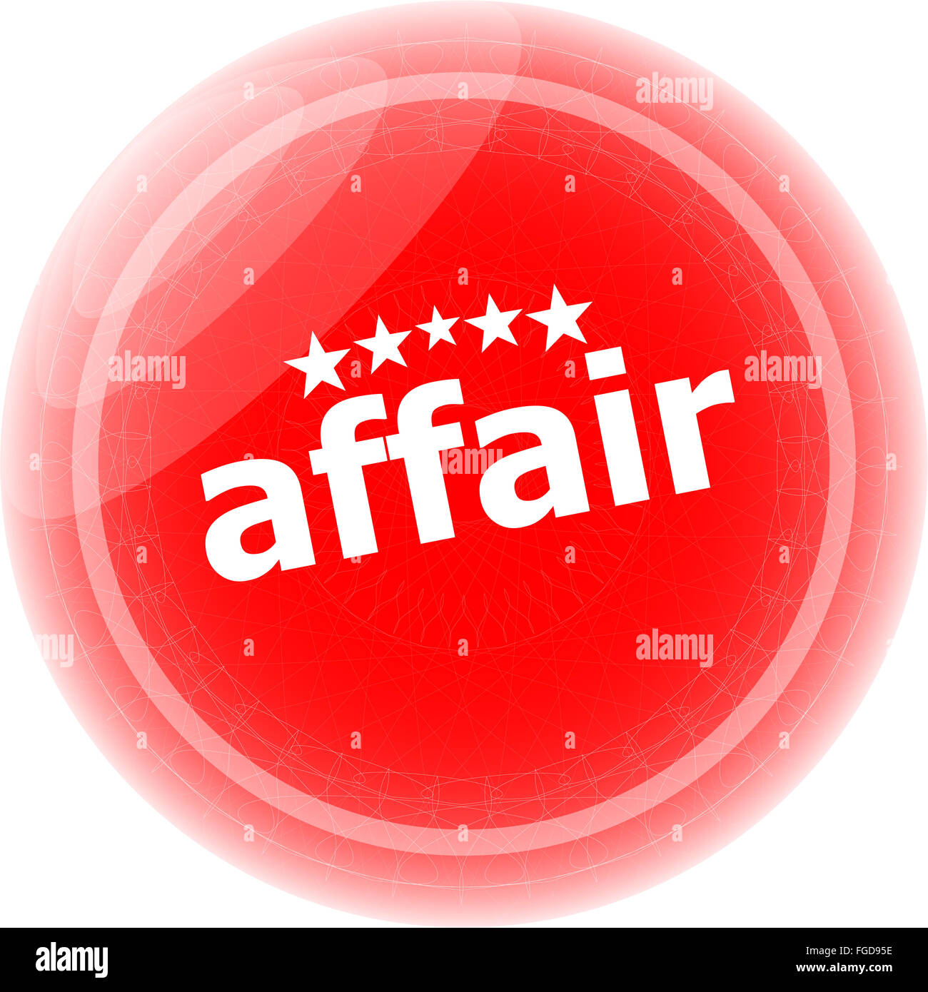 affair word red stickers, icon button, business concept Stock Photo - Alamy