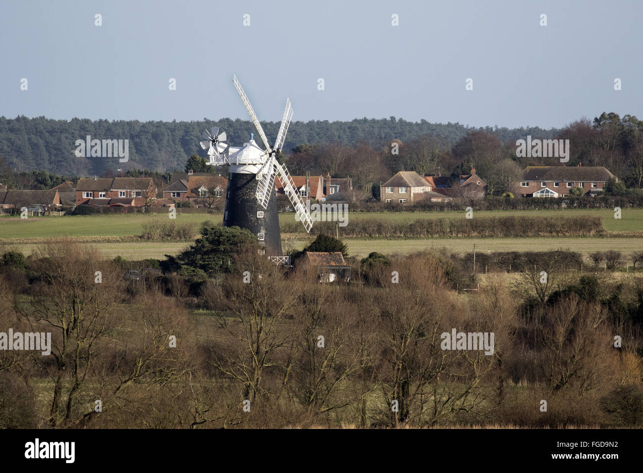 The Tower Windmill at Burnham Overy Staithe - North Norfolk Stock Photo ...