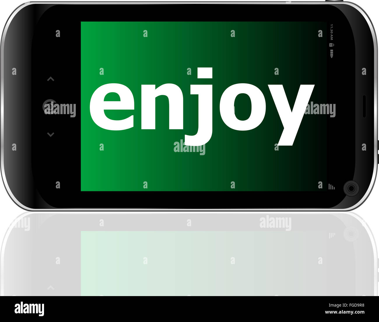 Web development concept: smartphone with word enjoy on display Stock ...