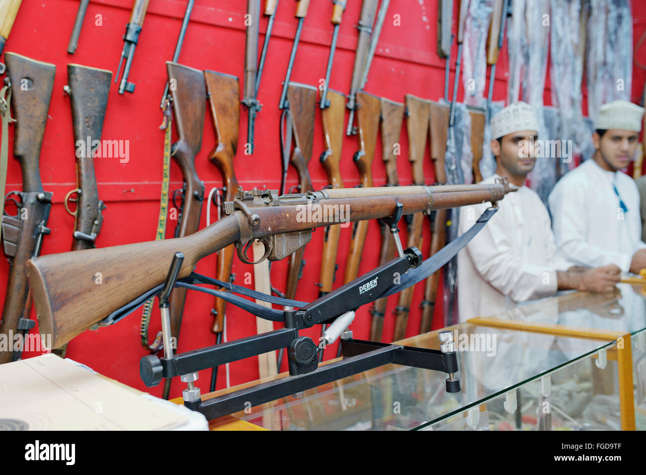 Gun shop in Nizwa, Oman. In Bedouin culture it's common to own a rifle ...