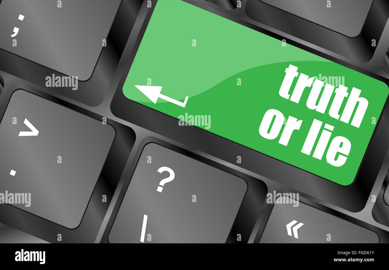 truth or lie button on computer keyboard key Stock Photo - Alamy
