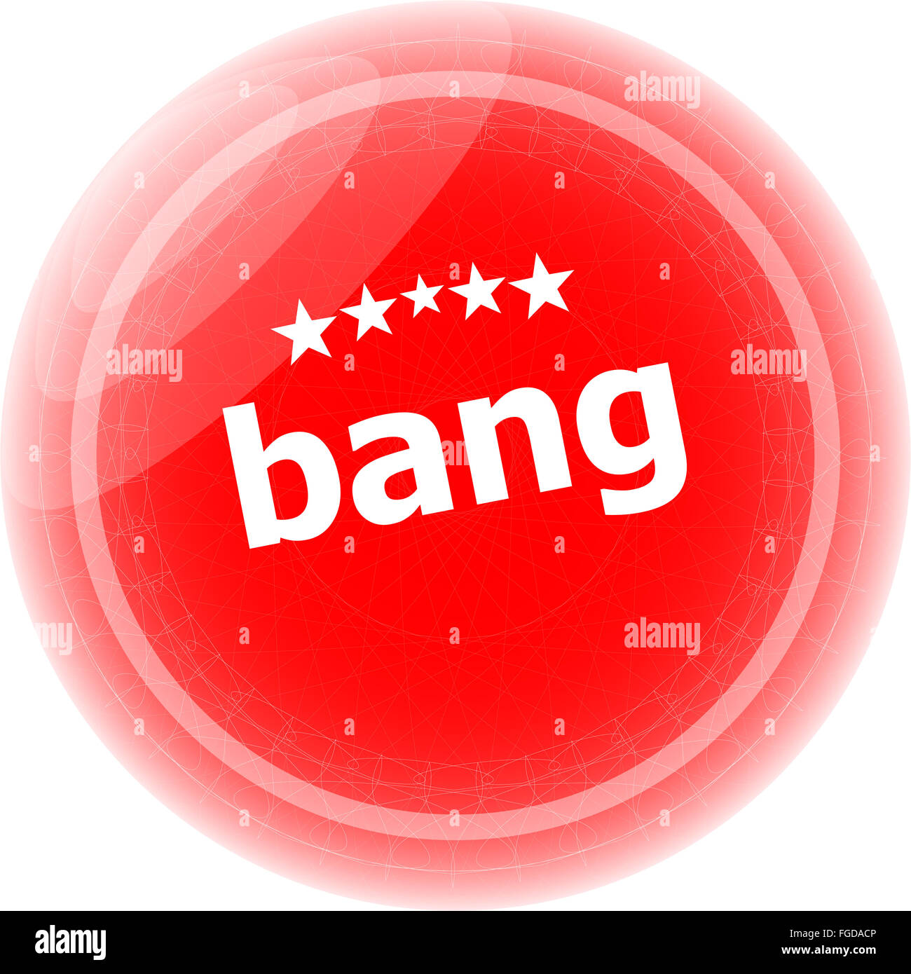 bang word on stickers red button, business label Stock Photo - Alamy