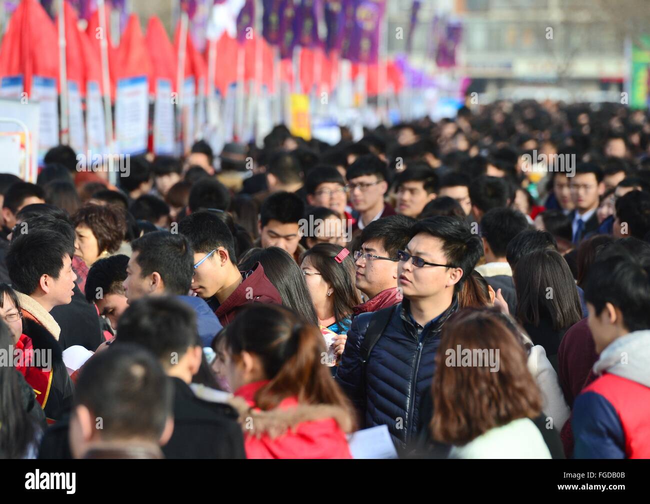 Shijiazhuang, China's Hebei Province. 19th Feb, 2016. Graduates attend ...