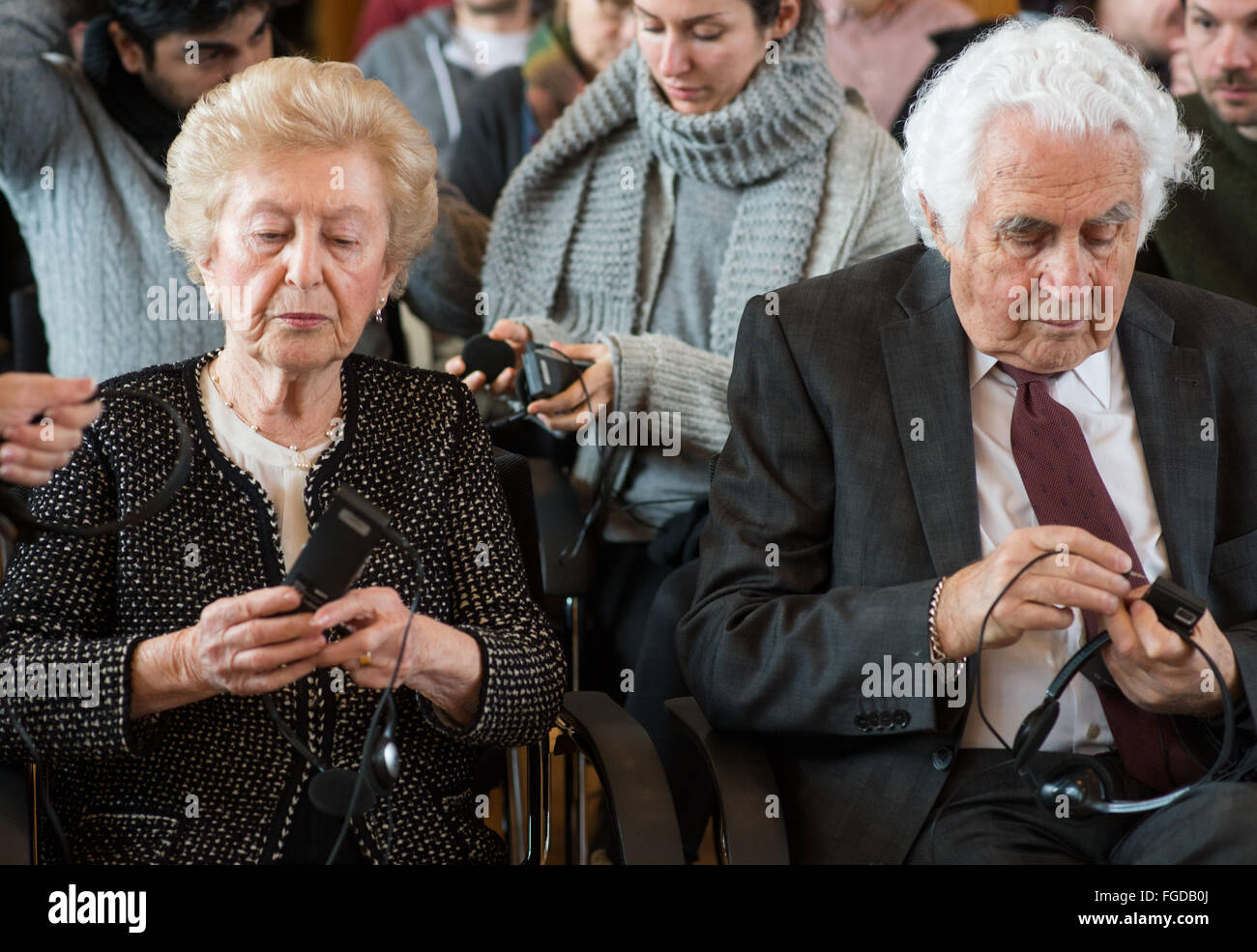 Detmold, Germany. 19th Feb, 2016. Auschwitz survivors Irene Weiss and ...