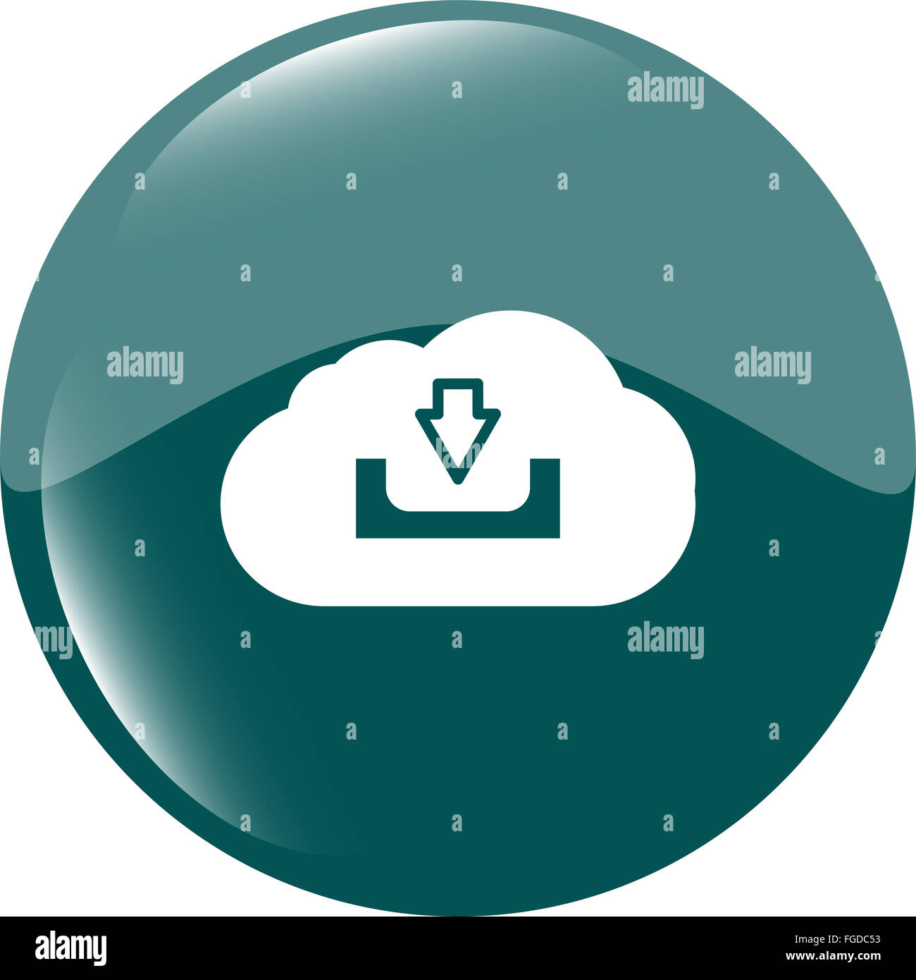 abstract cloud icon. Upload download button. Load symbol. Round button ...