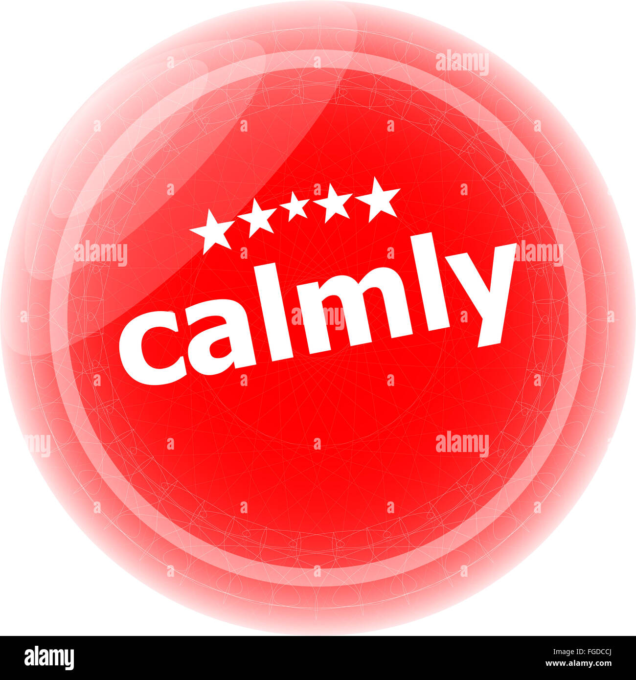 calmly word stickers red button, web icon button Stock Photo - Alamy