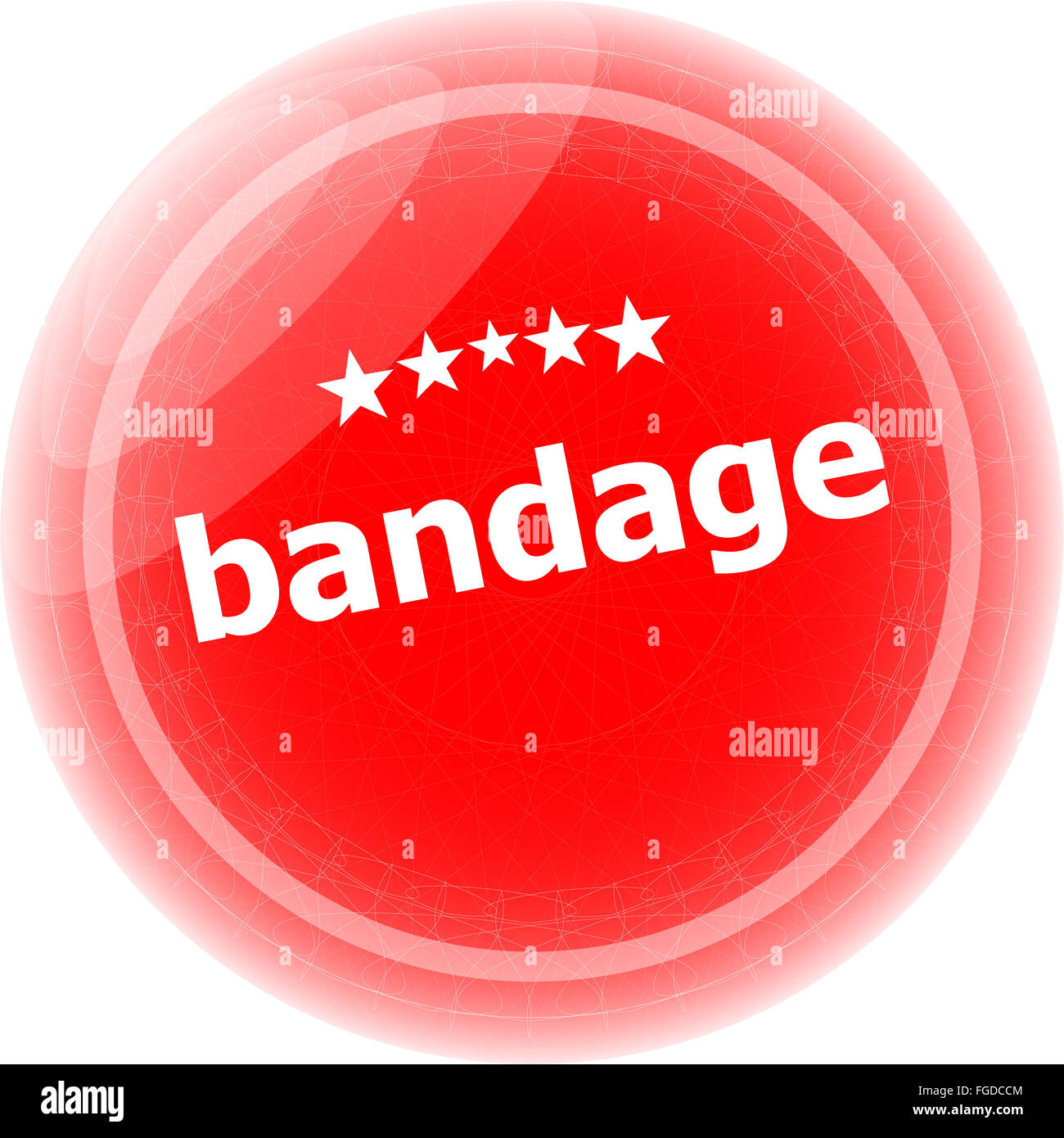 bandage word on red stickers button, label, business concept Stock ...