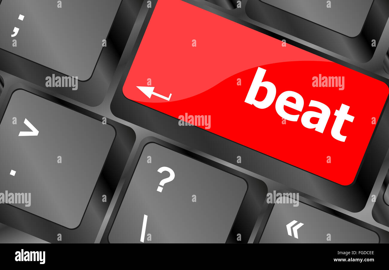 beat word on keyboard key, notebook computer button Stock Photo - Alamy
