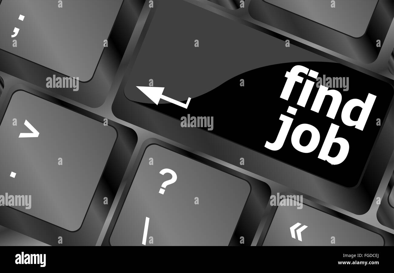 Searching for job on the internet. Jobs button on computer keyboard ...