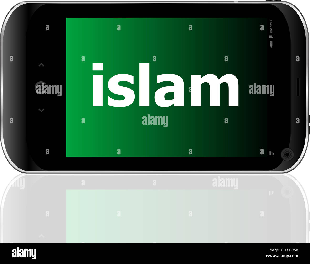 islam word on smart mobile phone, social concept Stock Photo - Alamy