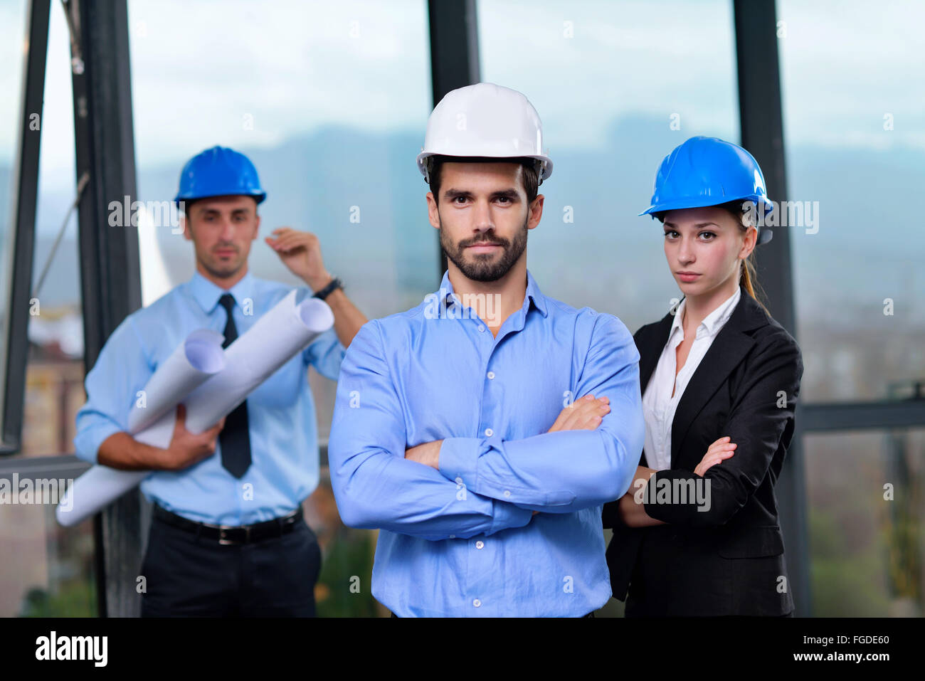 business people and engineers on meeting Stock Photo - Alamy
