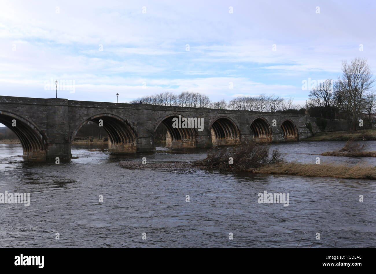 Bridge of Dee across River Dee Aberdeen Scotland January 2016 Stock ...