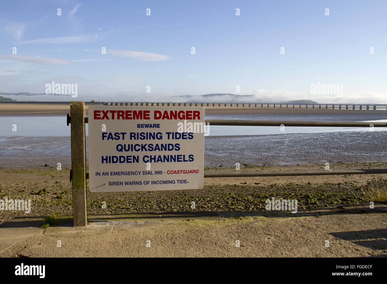 'Extreme Danger' sign warning of fast rising tides, quicksands and ...