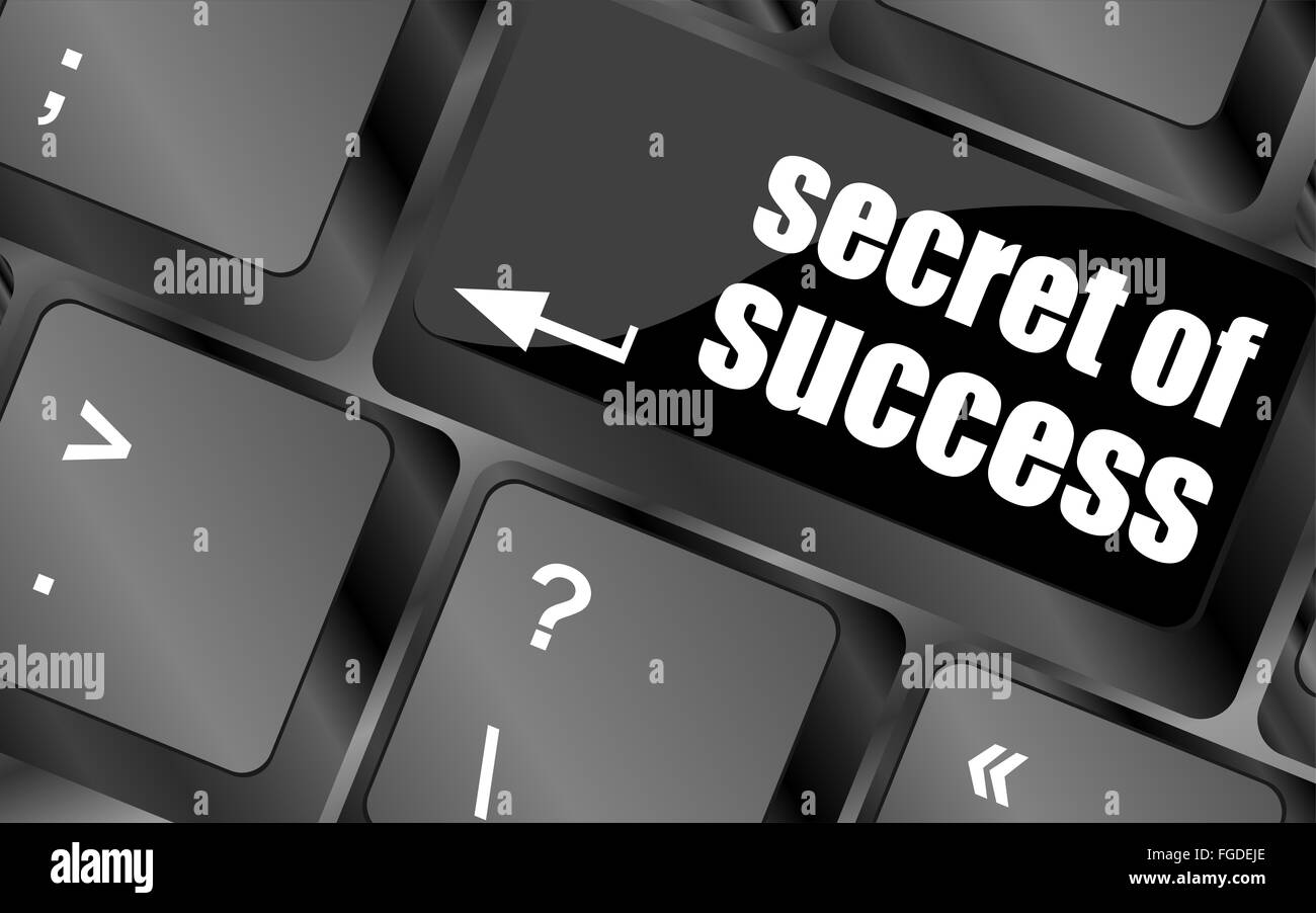 secret of success button on computer keyboard key Stock Photo - Alamy