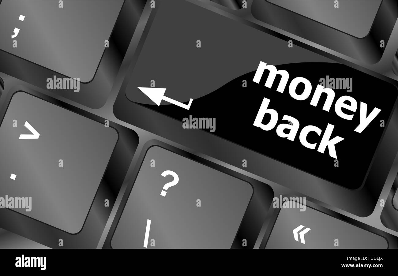 Keyboard keys with money back text on button Stock Photo - Alamy