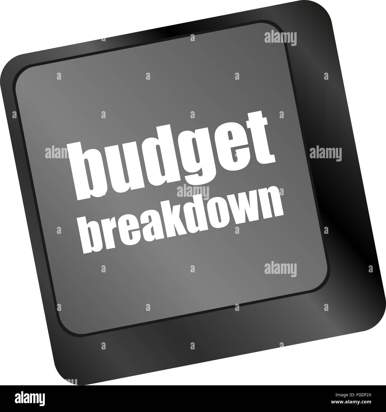 budget breakdown words on computer pc keyboard Stock Photo - Alamy