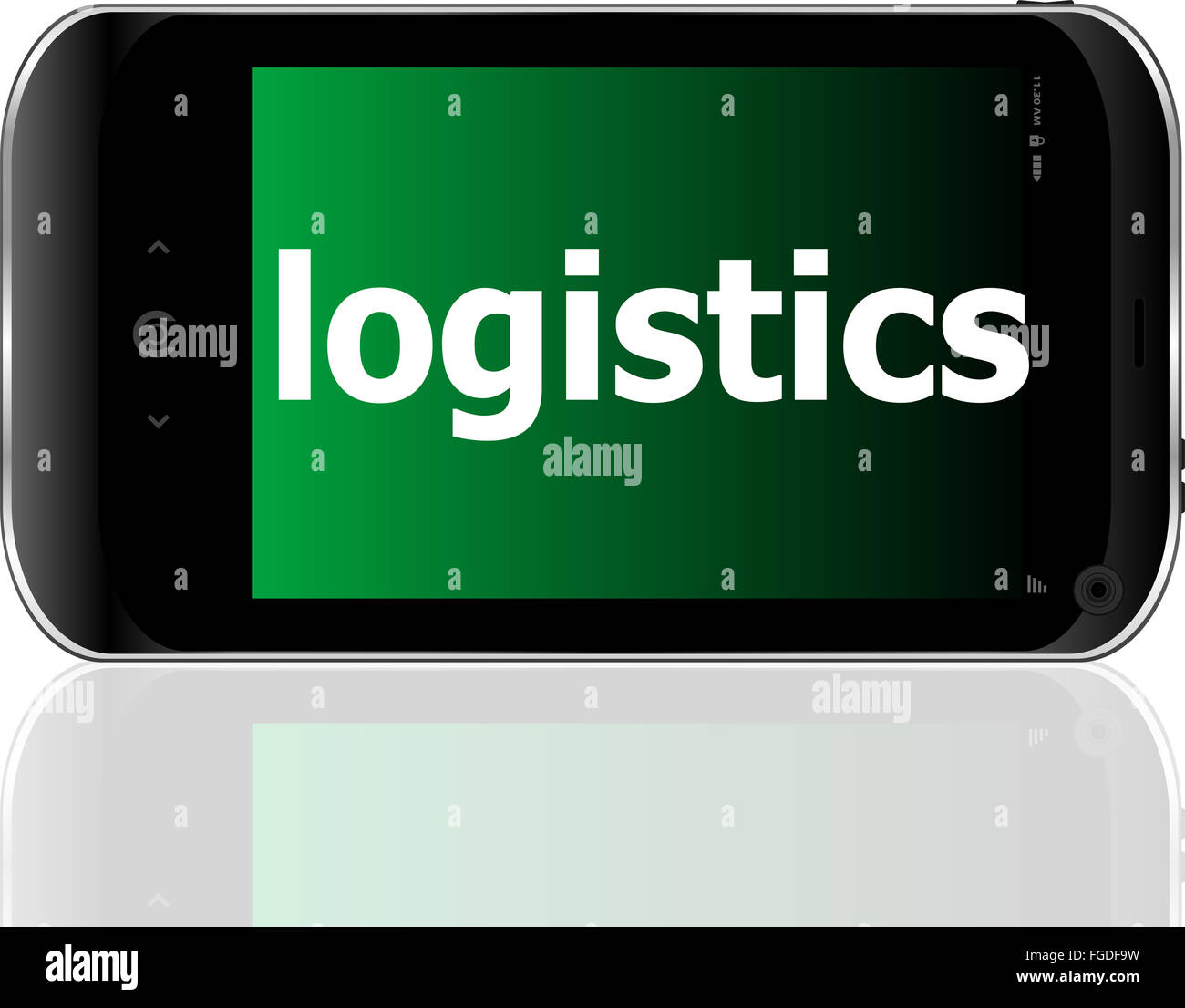 smartphone with word logistics on display, business concept Stock Photo ...