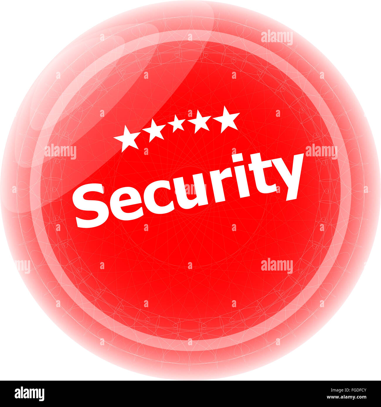 business security red stickers label tag isolated on white Stock Photo ...