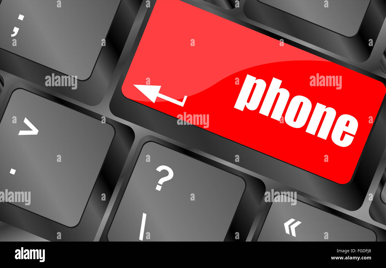 phone key in place of enter key - social concept Stock Photo - Alamy
