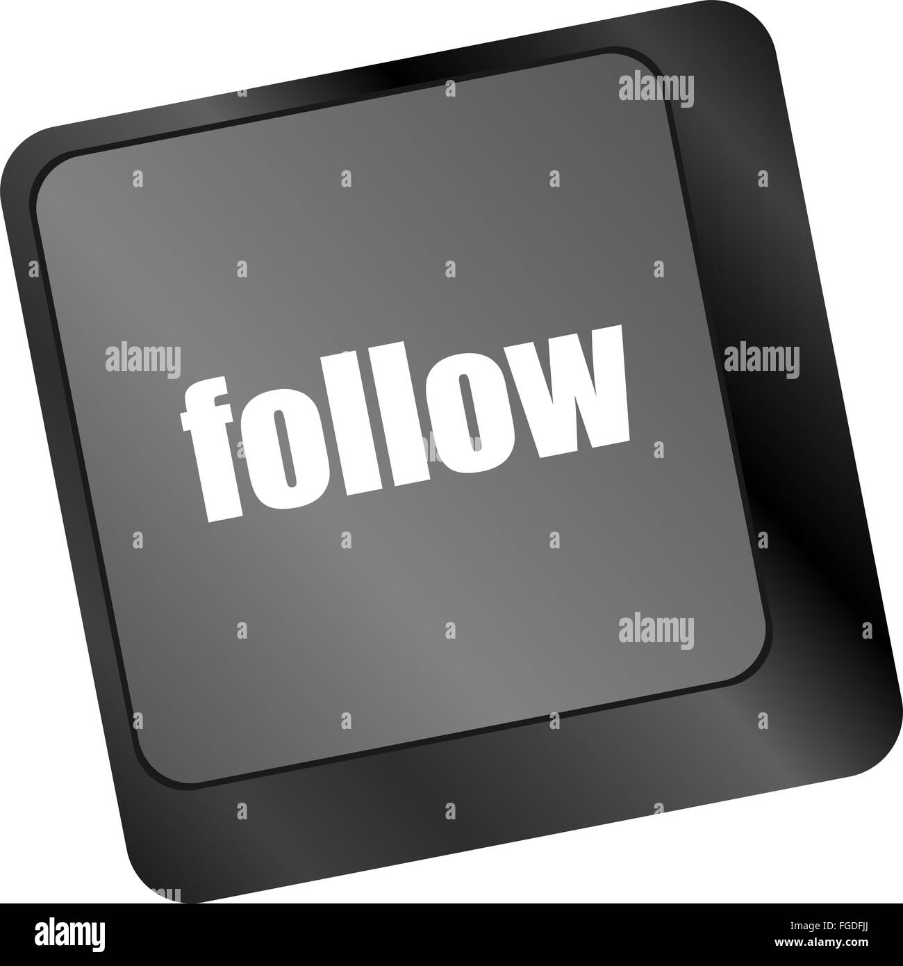 Social media or social network concept: Keyboard with follow button ...
