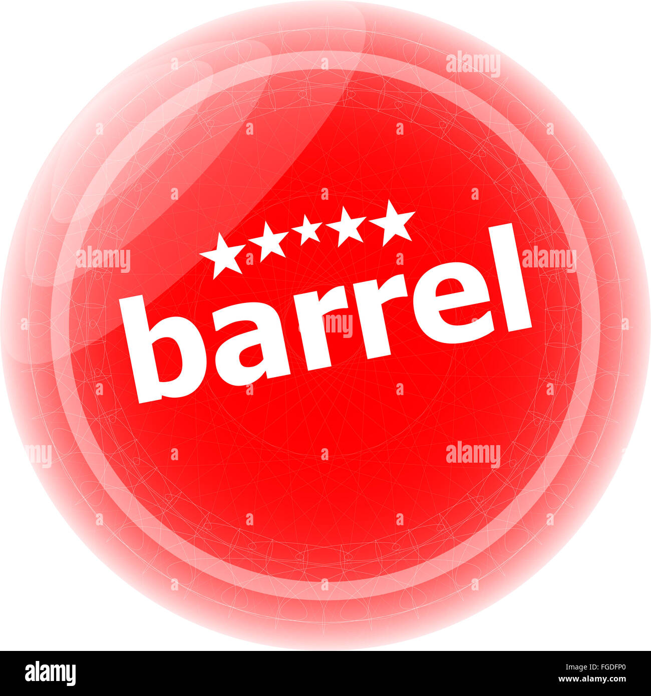 barrel word on stickers red button, business label Stock Photo - Alamy