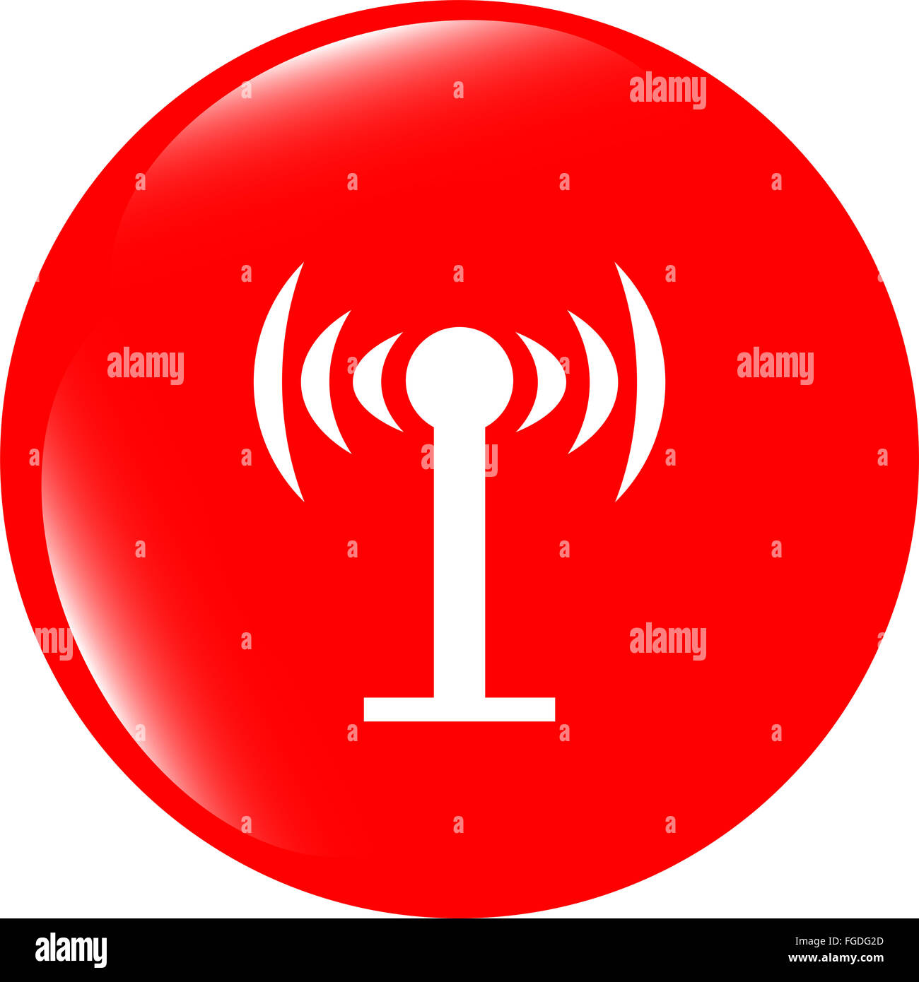 Wifi symbol icon (button) isolated on white background Stock Photo - Alamy