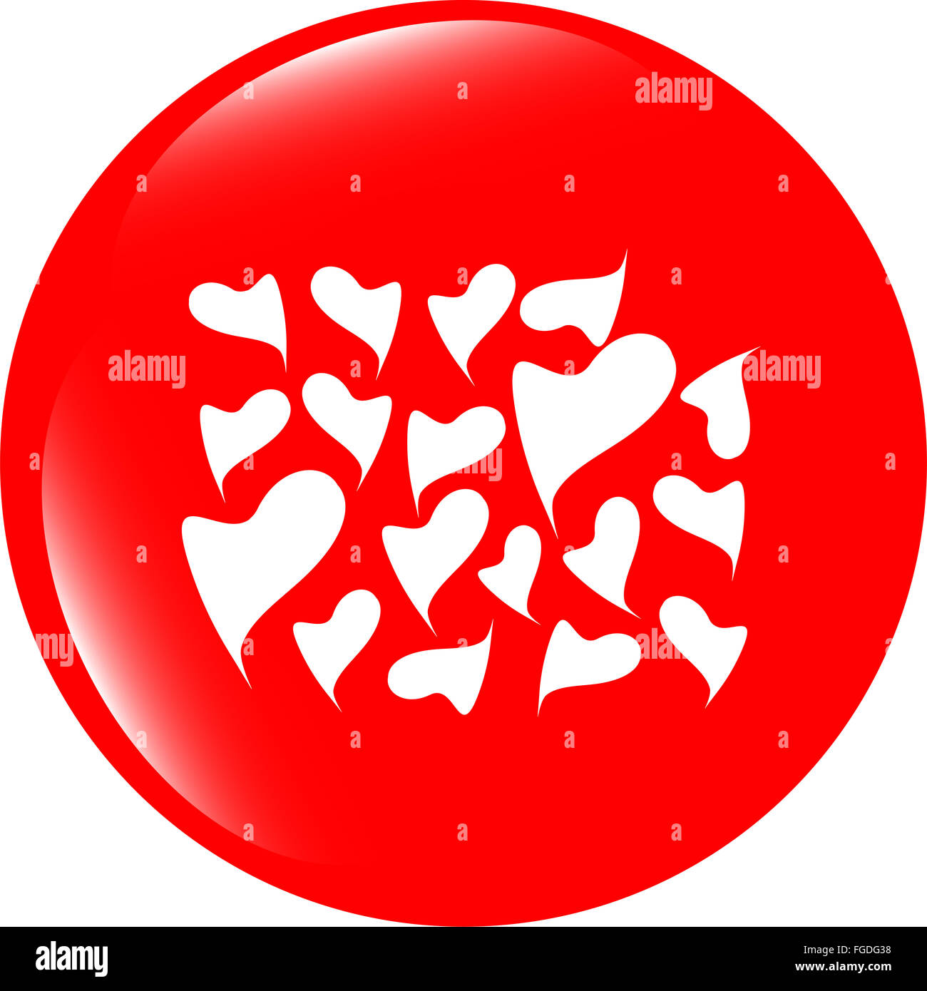 Valentine heart sign set, web button isolated on white Stock Photo - Alamy