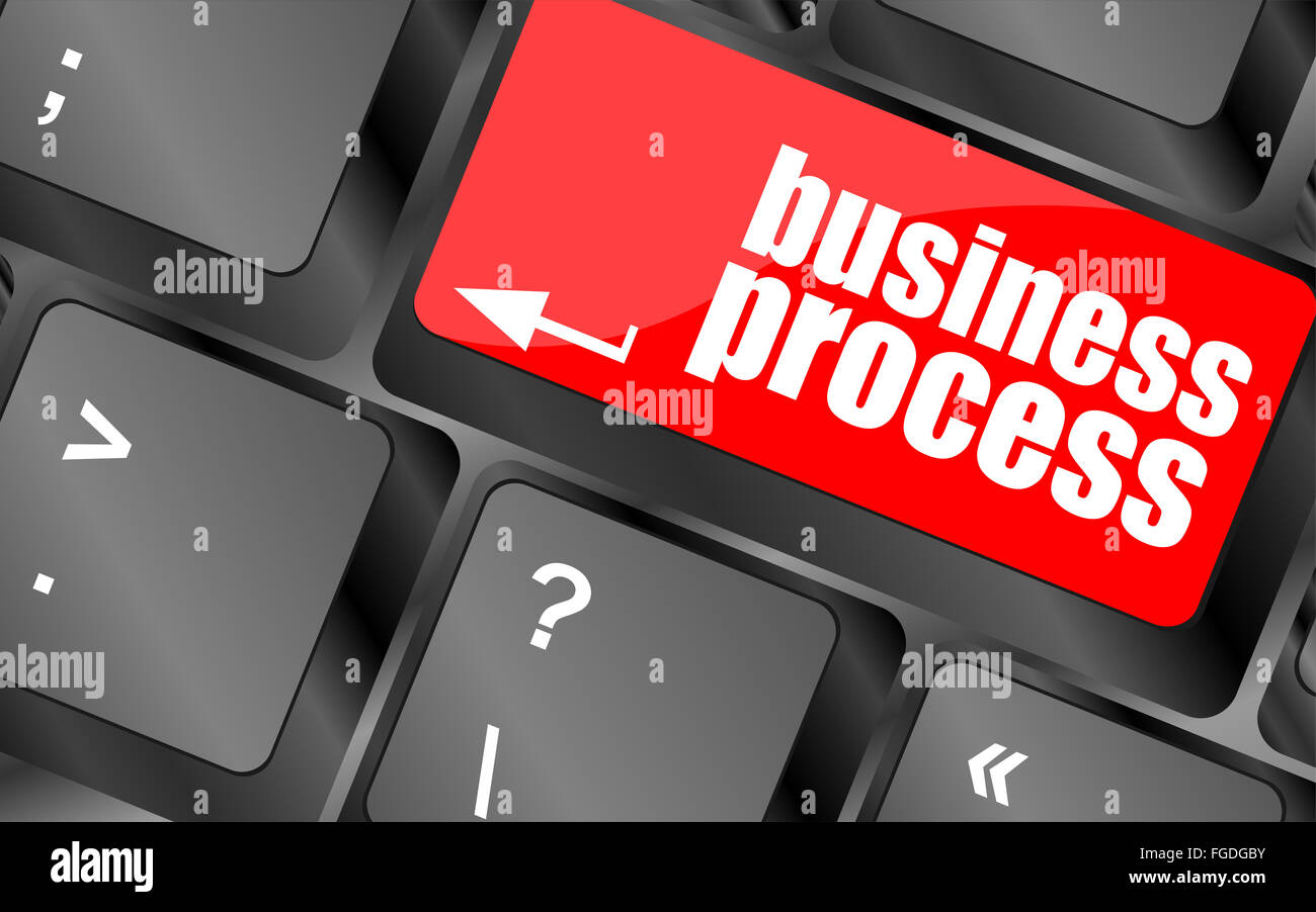 keyboard key with business process button, business concept Stock Photo - Alamy