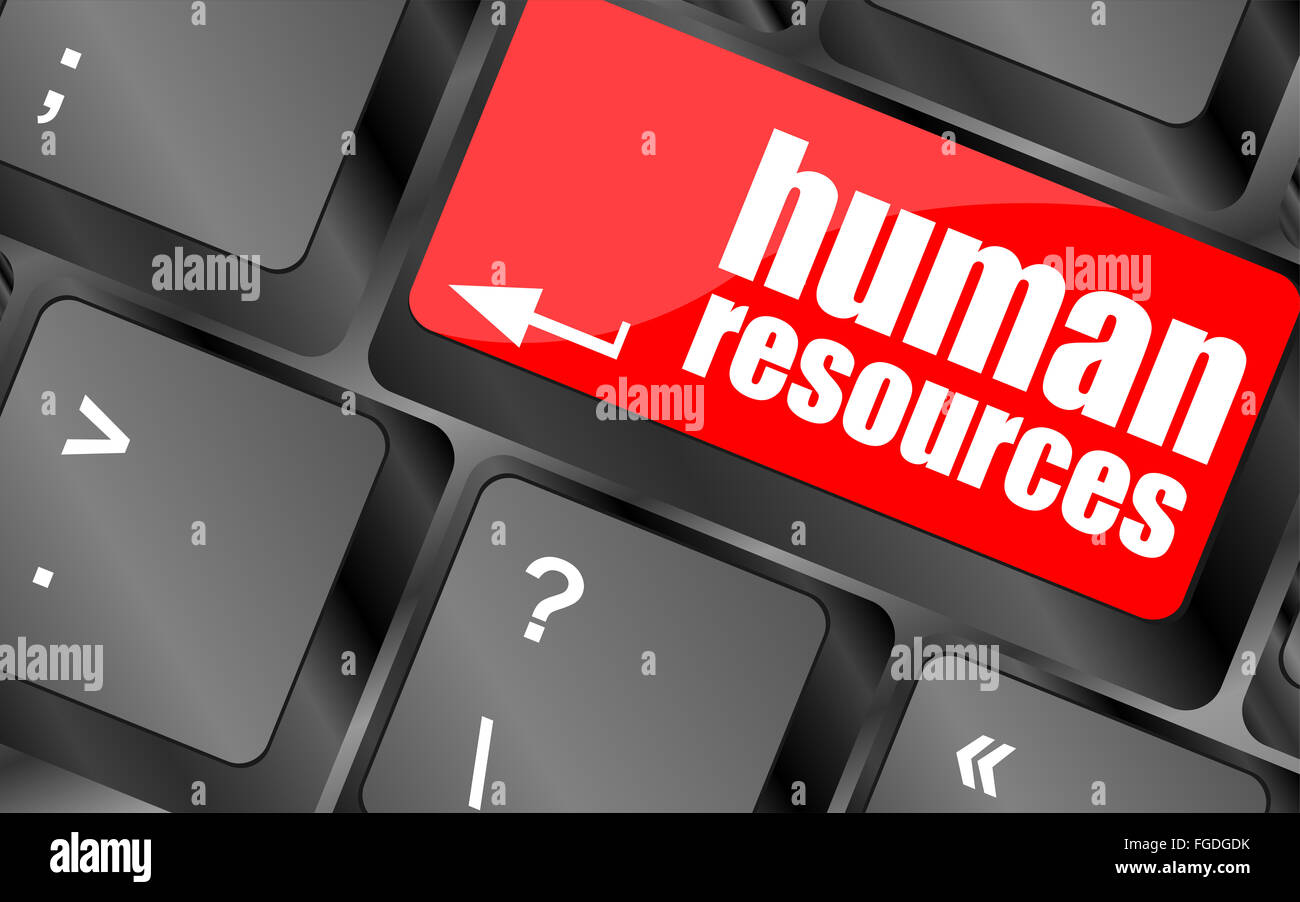 human resources button on computer keyboard key Stock Photo - Alamy