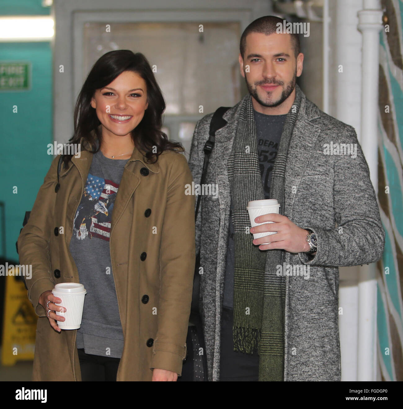Faye Brooks and Shayne Ward outside ITV Studios Featuring: Faye Brooks ...