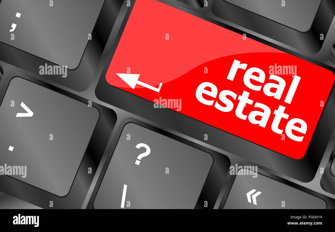 Real Estate concept. hot key on computer keyboard with Real Estate ...