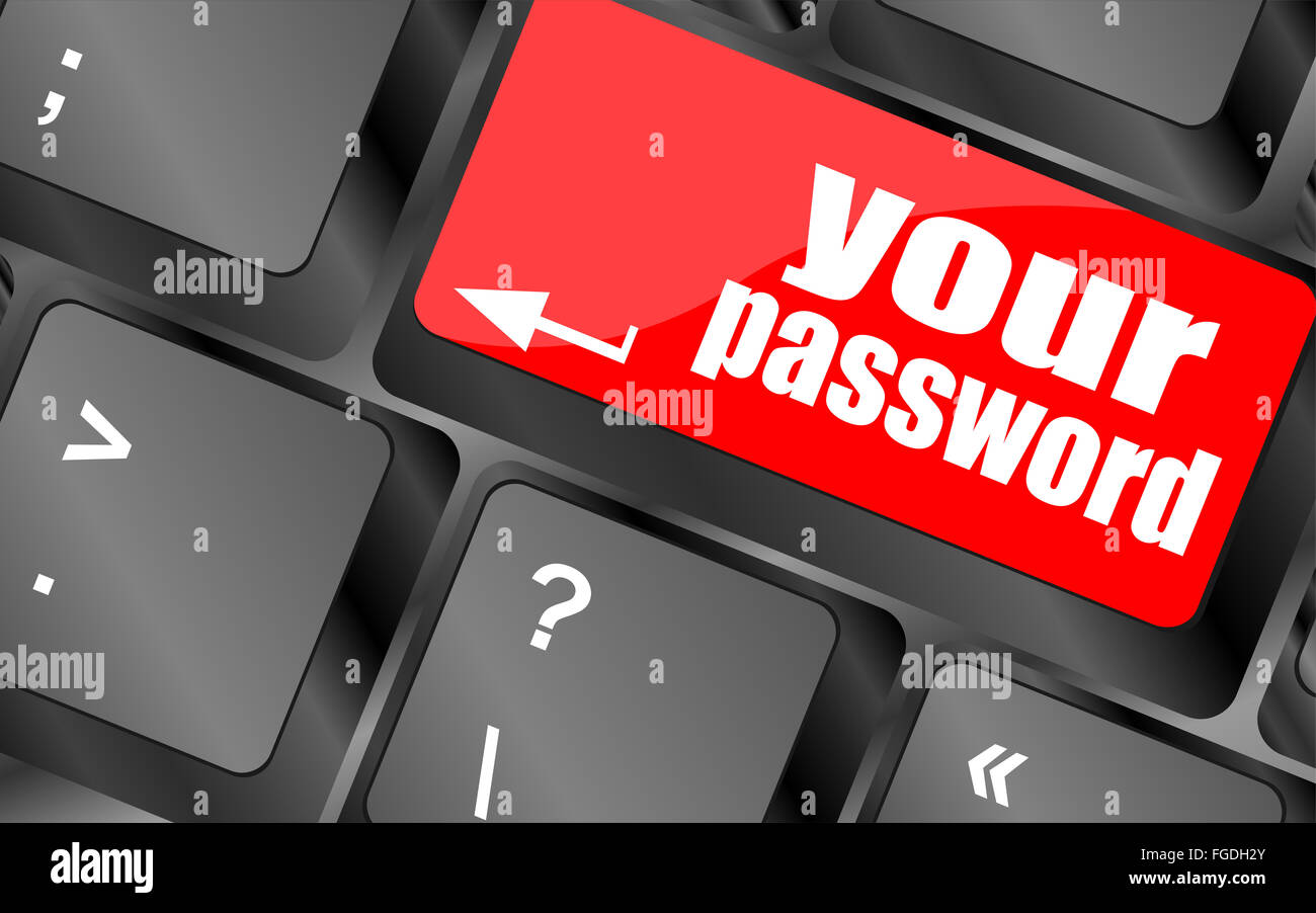 your password button on keyboard - security concept Stock Photo - Alamy