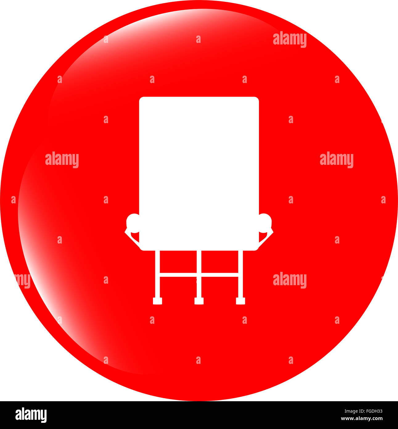 glossy rounded icon button with billboard isolated over white ...