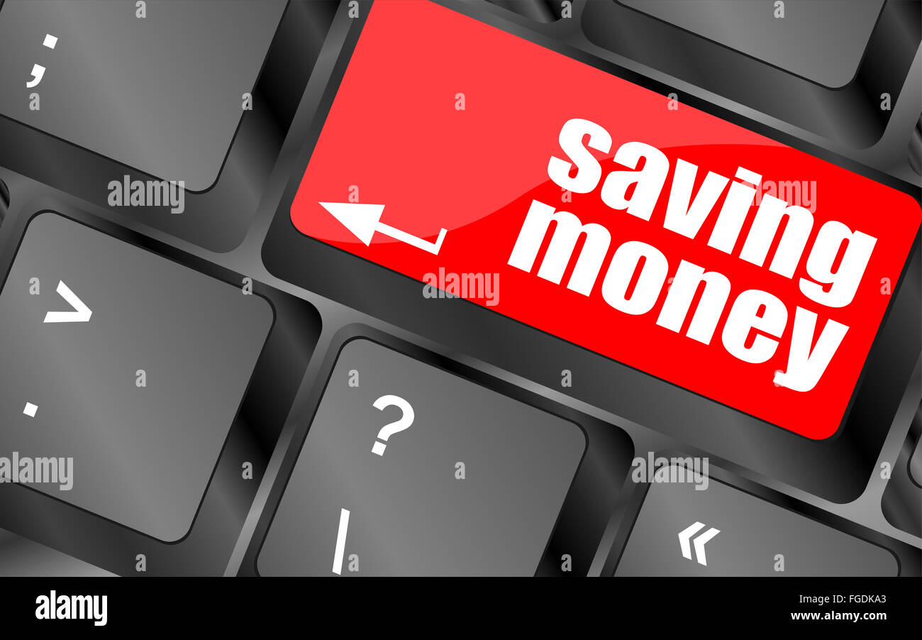 saving money for investment with a button on computer keyboard Stock ...