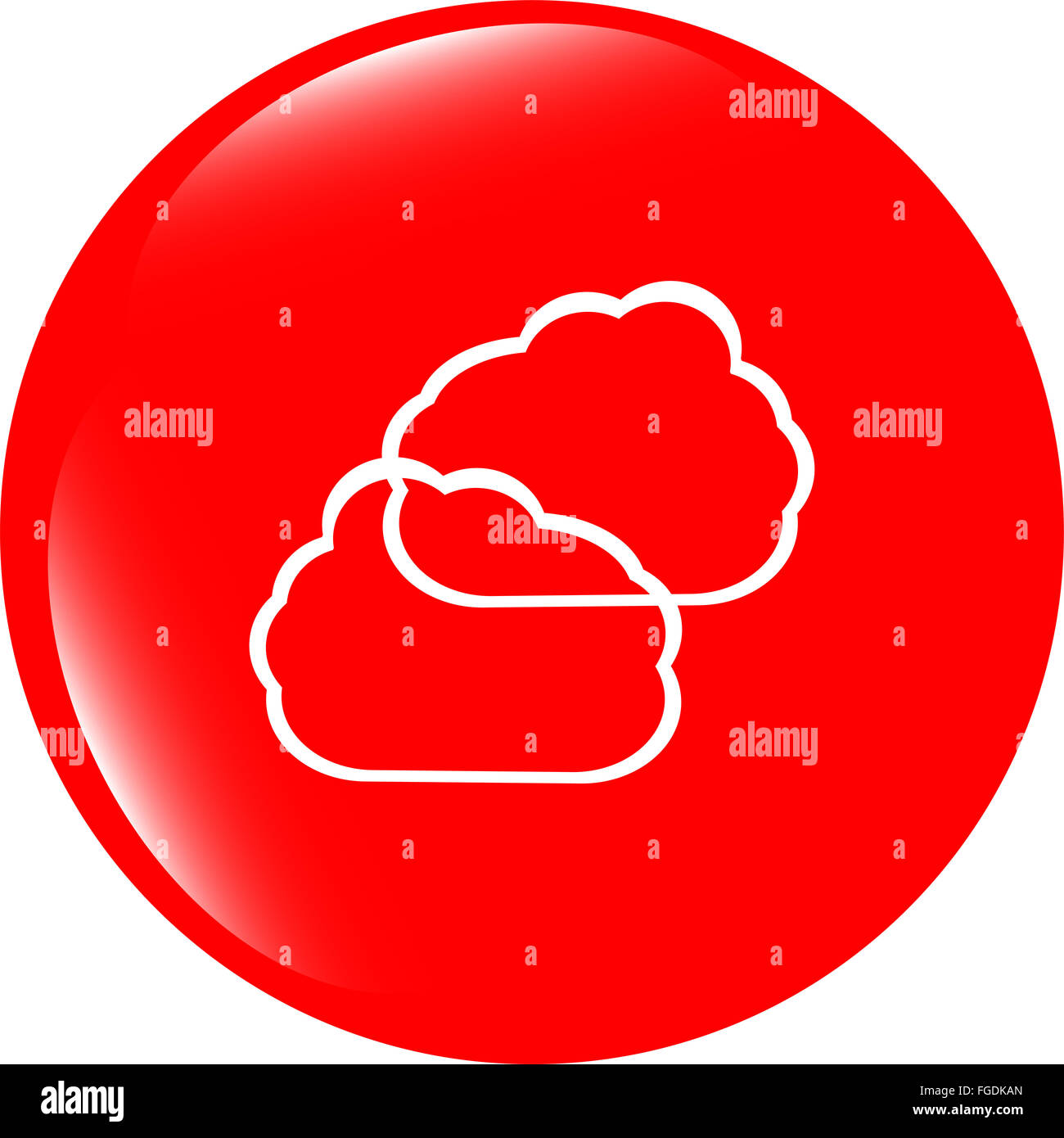 Cloud icon button, web button isolated on white Stock Photo - Alamy