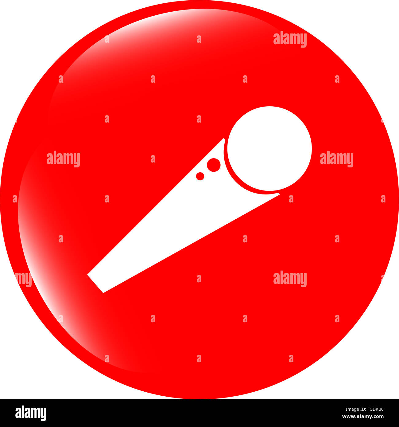 microphone icon web button isolated on white background Stock Photo - Alamy