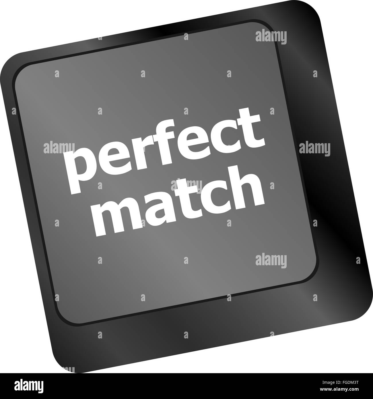 perfect match, keyboard with computer key button Stock Photo - Alamy