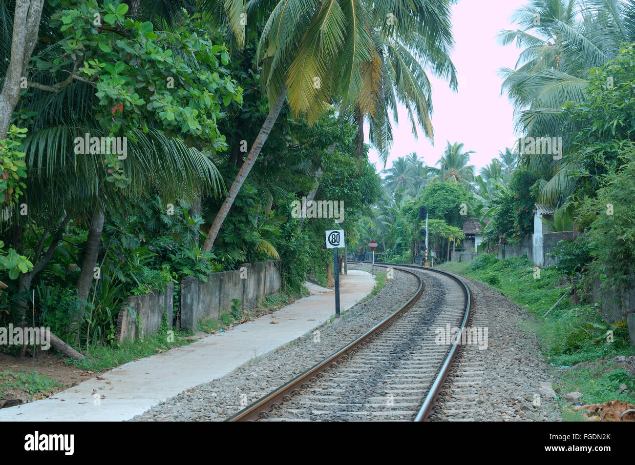 Railway track in Hikkaduwa, Sri Lanka, South Asia Stock Photo - Alamy