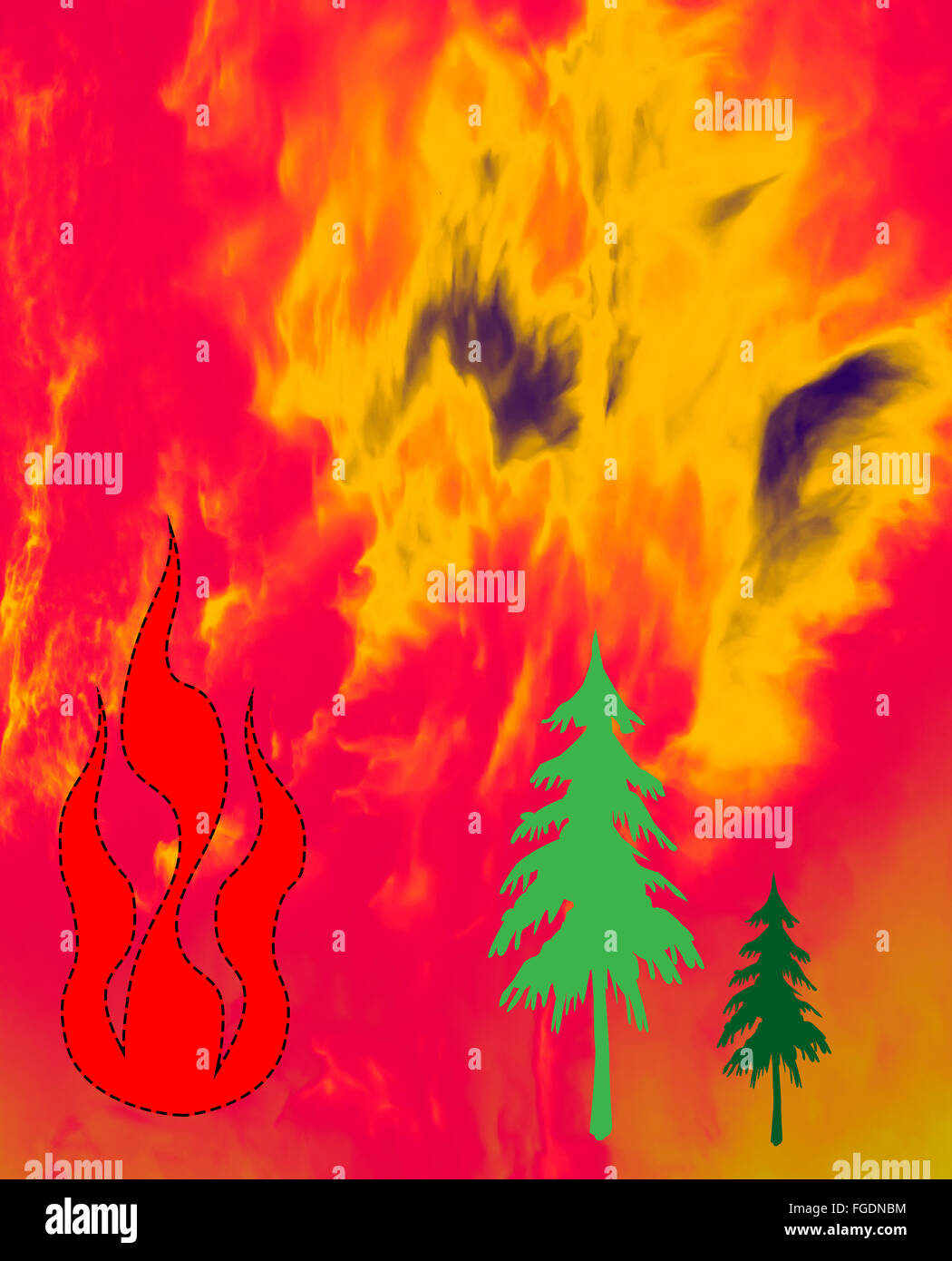 Threats: forest fires, sign about danger bonfires Stock Photo - Alamy