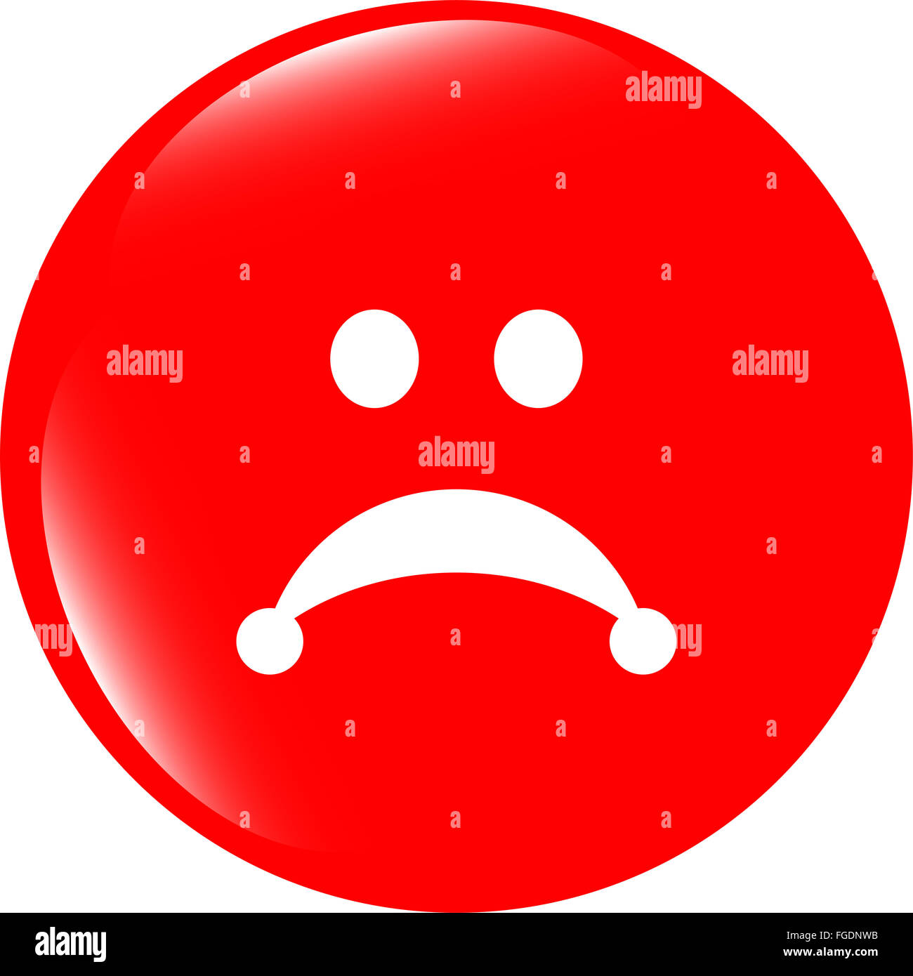 Sad icon (button) isolated on white background Stock Photo - Alamy