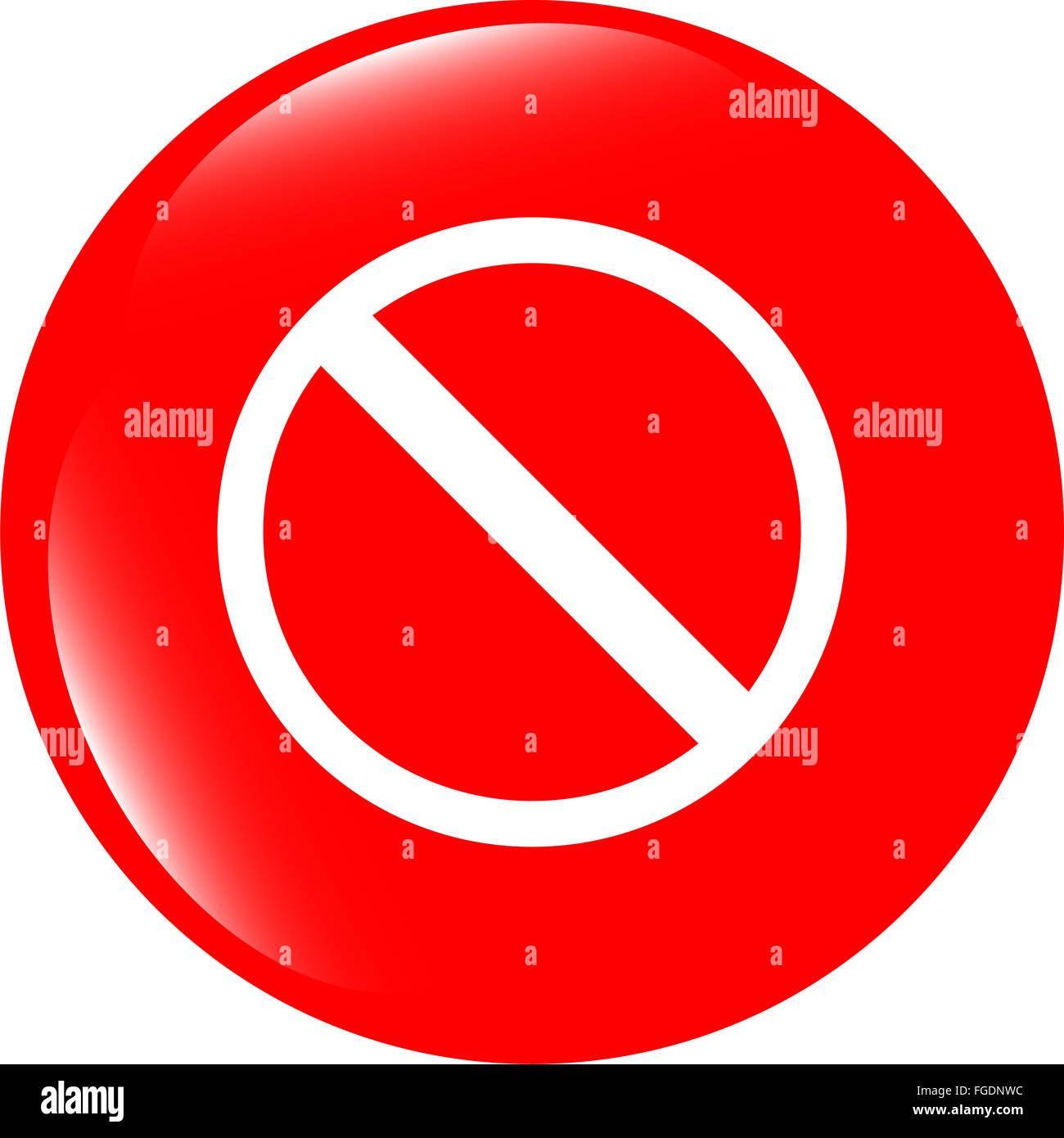 not allowed sign web icon, button isolated on white Stock Photo - Alamy