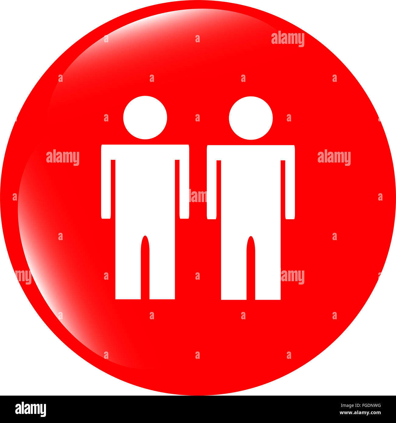 icon button with two man inside isolated on white Stock Photo - Alamy