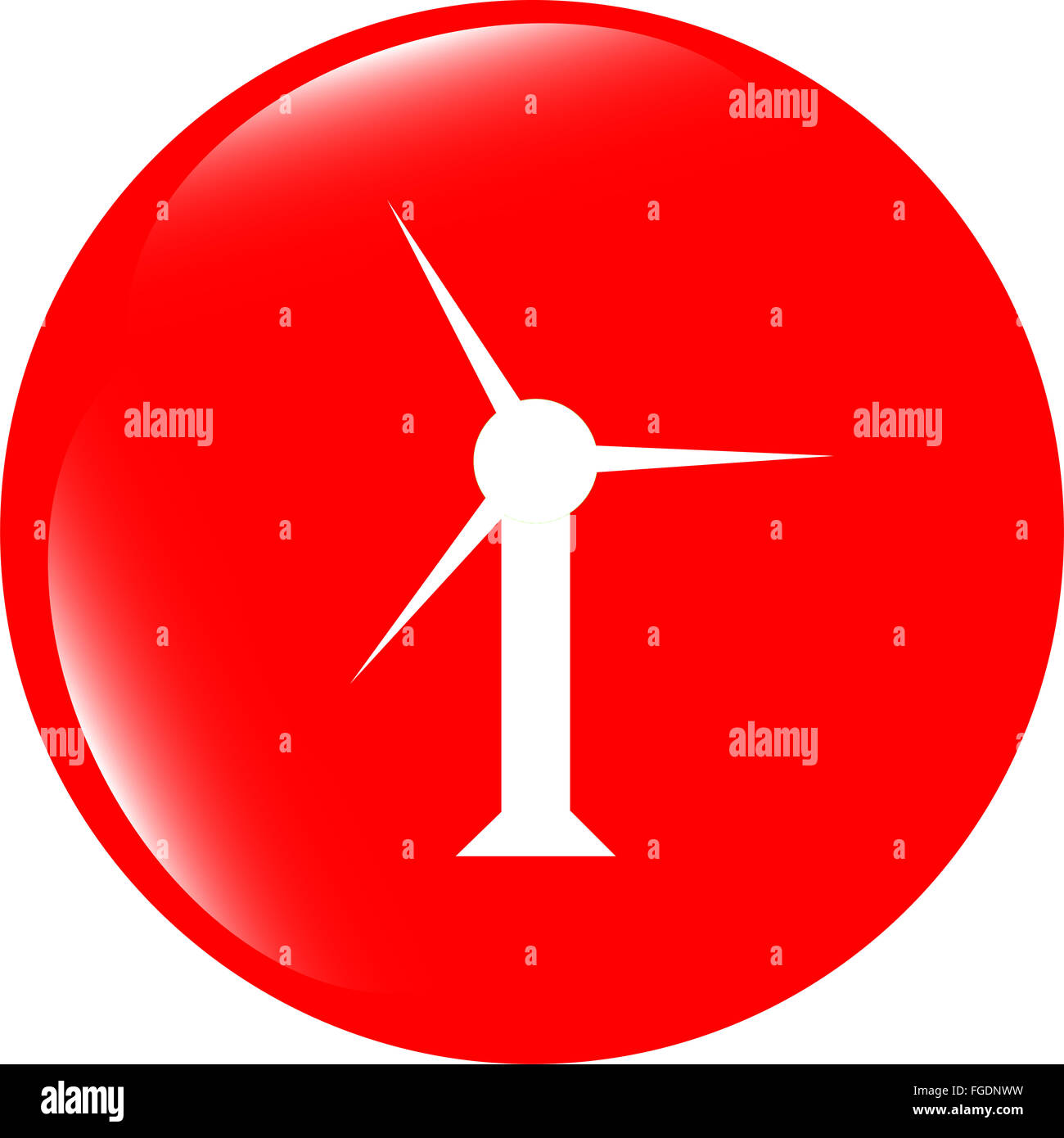 wind turbine icon, web button isolated on white Stock Photo - Alamy