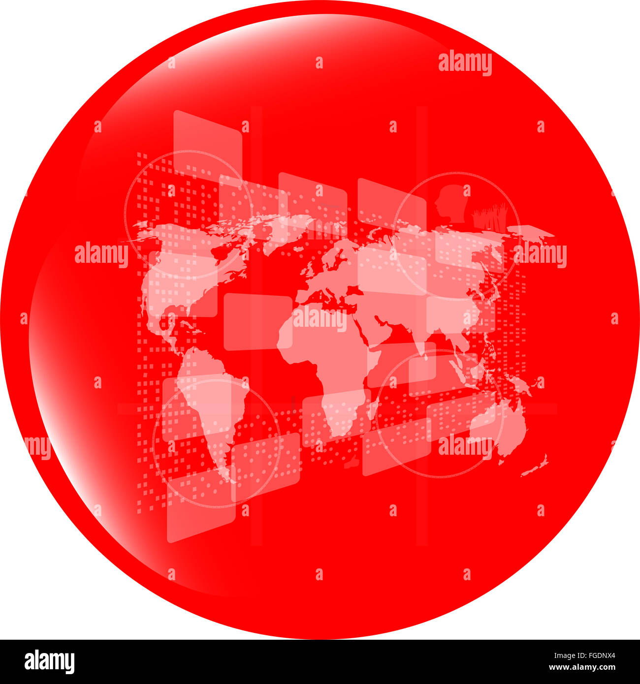 web button with earth globe icon isolated on white Stock Photo - Alamy
