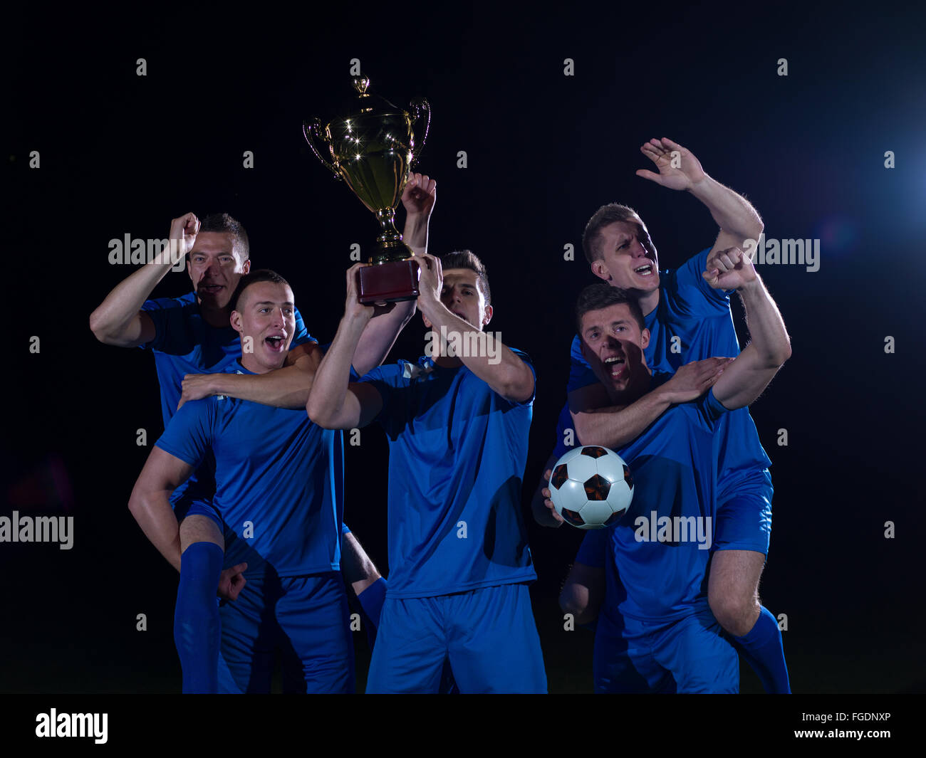 soccer players celebrating victory Stock Photo - Alamy