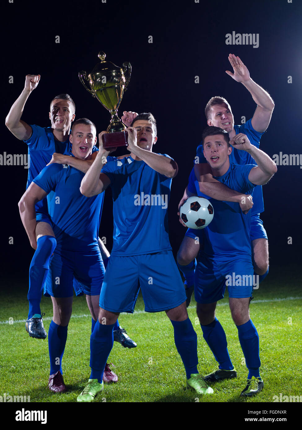 soccer players celebrating victory Stock Photo - Alamy