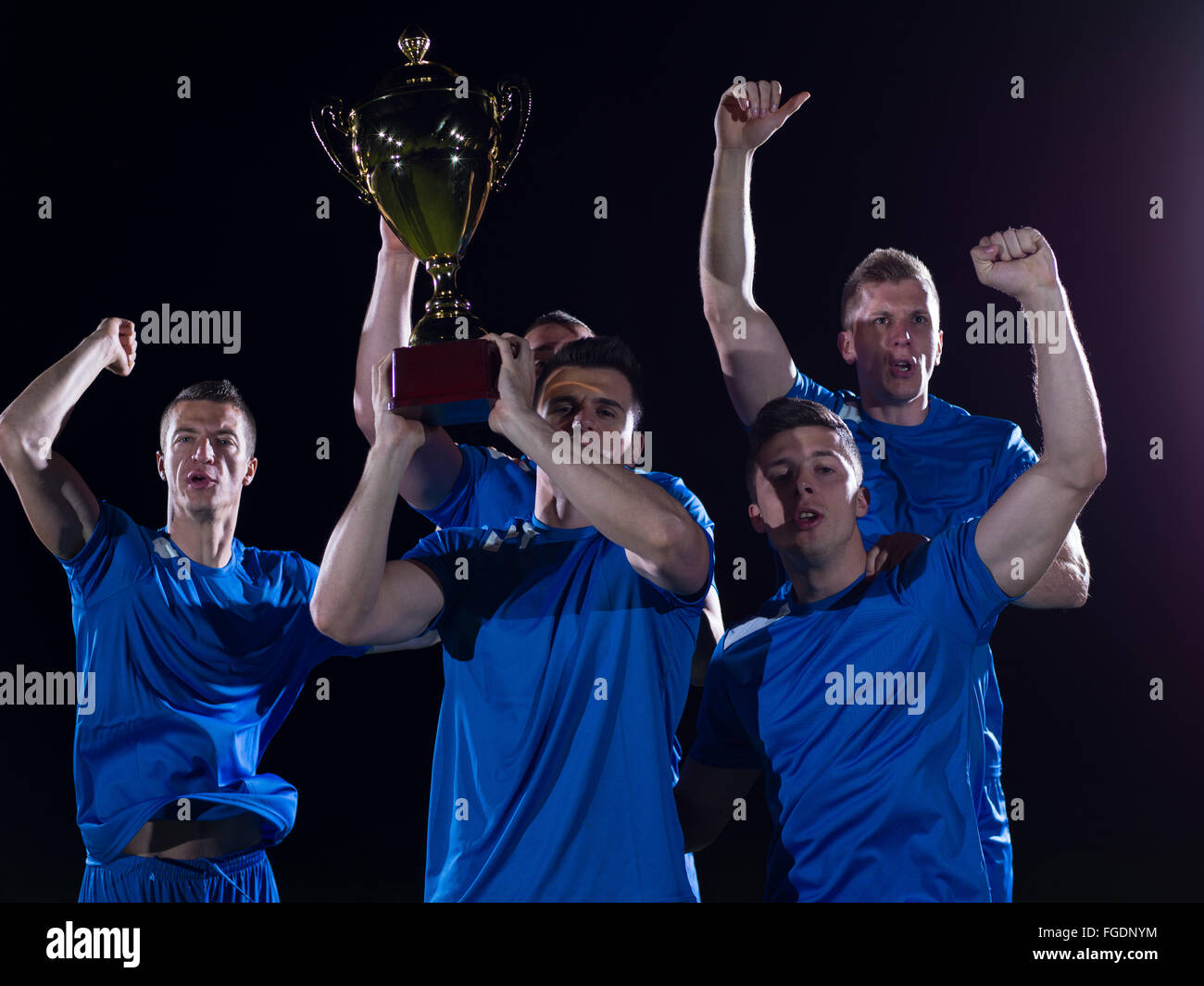 soccer players celebrating victory Stock Photo - Alamy