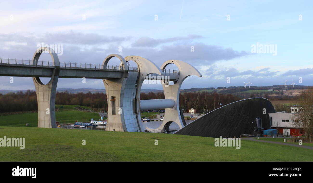 Falkirk wheel rotating boat lift Falkirk Scotland December 2015 Stock ...
