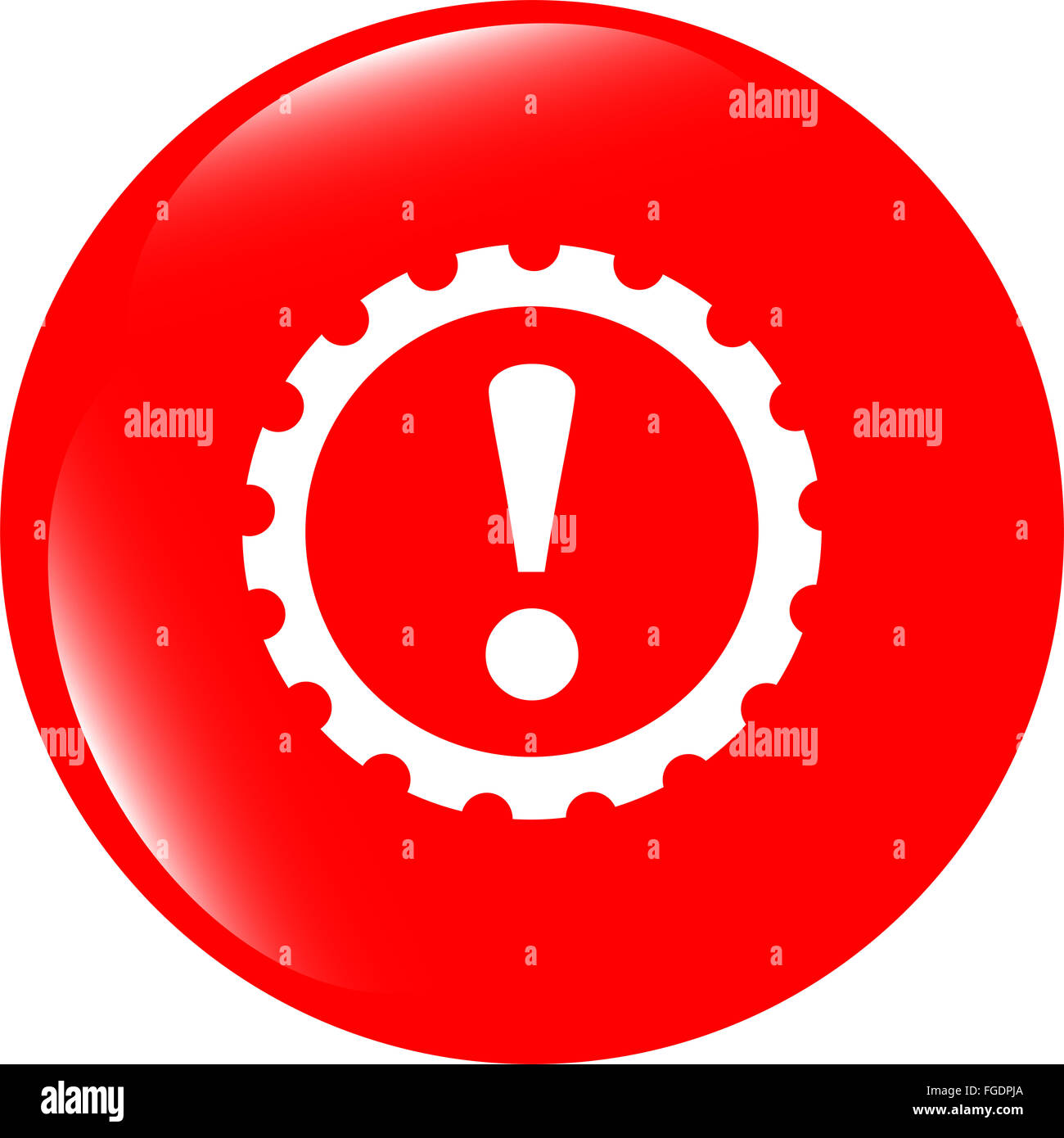 exclamation mark sign, web button isolated on white Stock Photo - Alamy